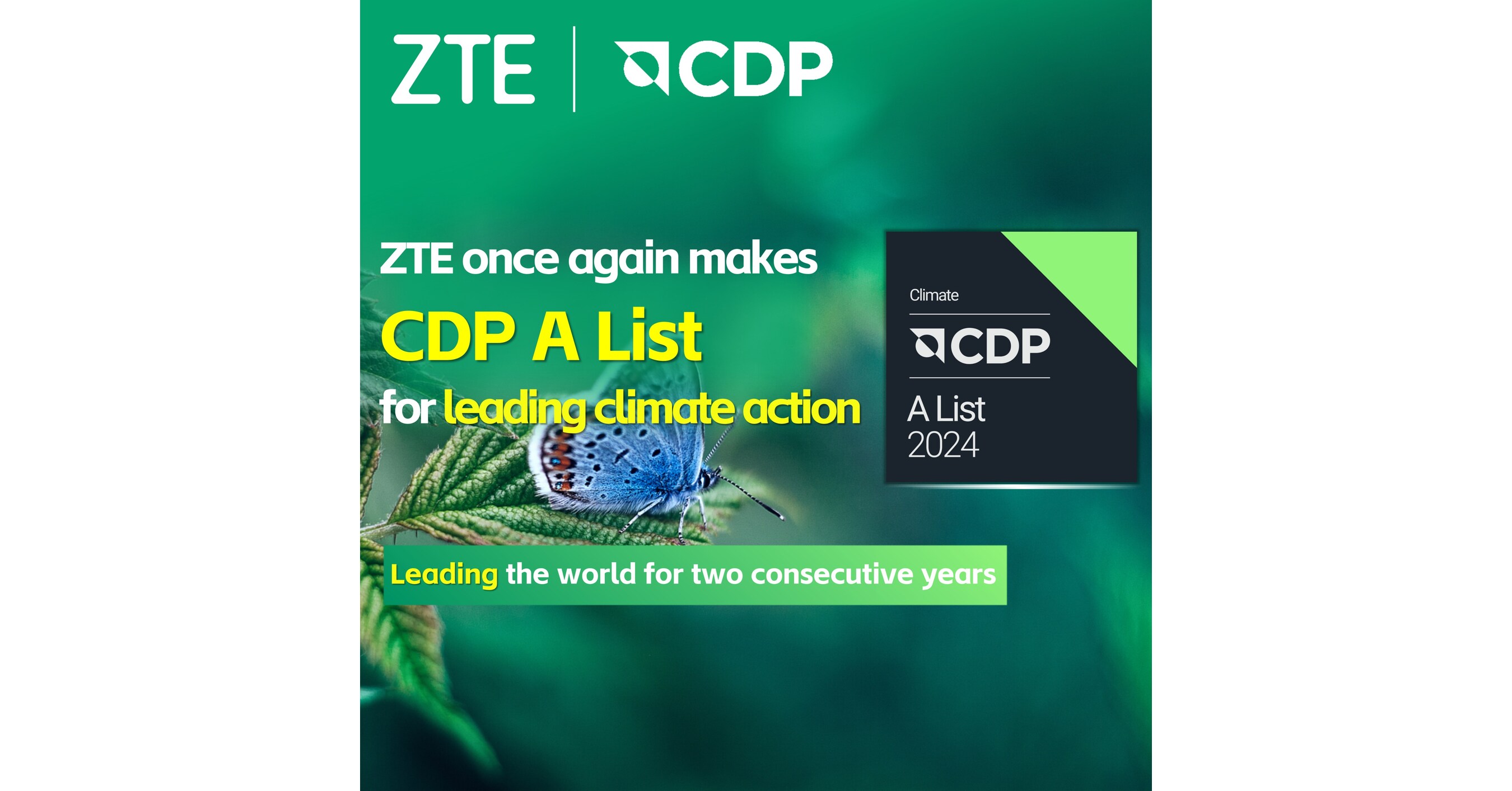 ZTE Kembali Tercantum dalam "CDP A List" atas Aksi Iklim Terbaik ...
