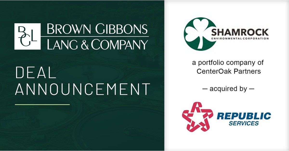 BGL Announces the Sale of Shamrock Environmental to Republic Services