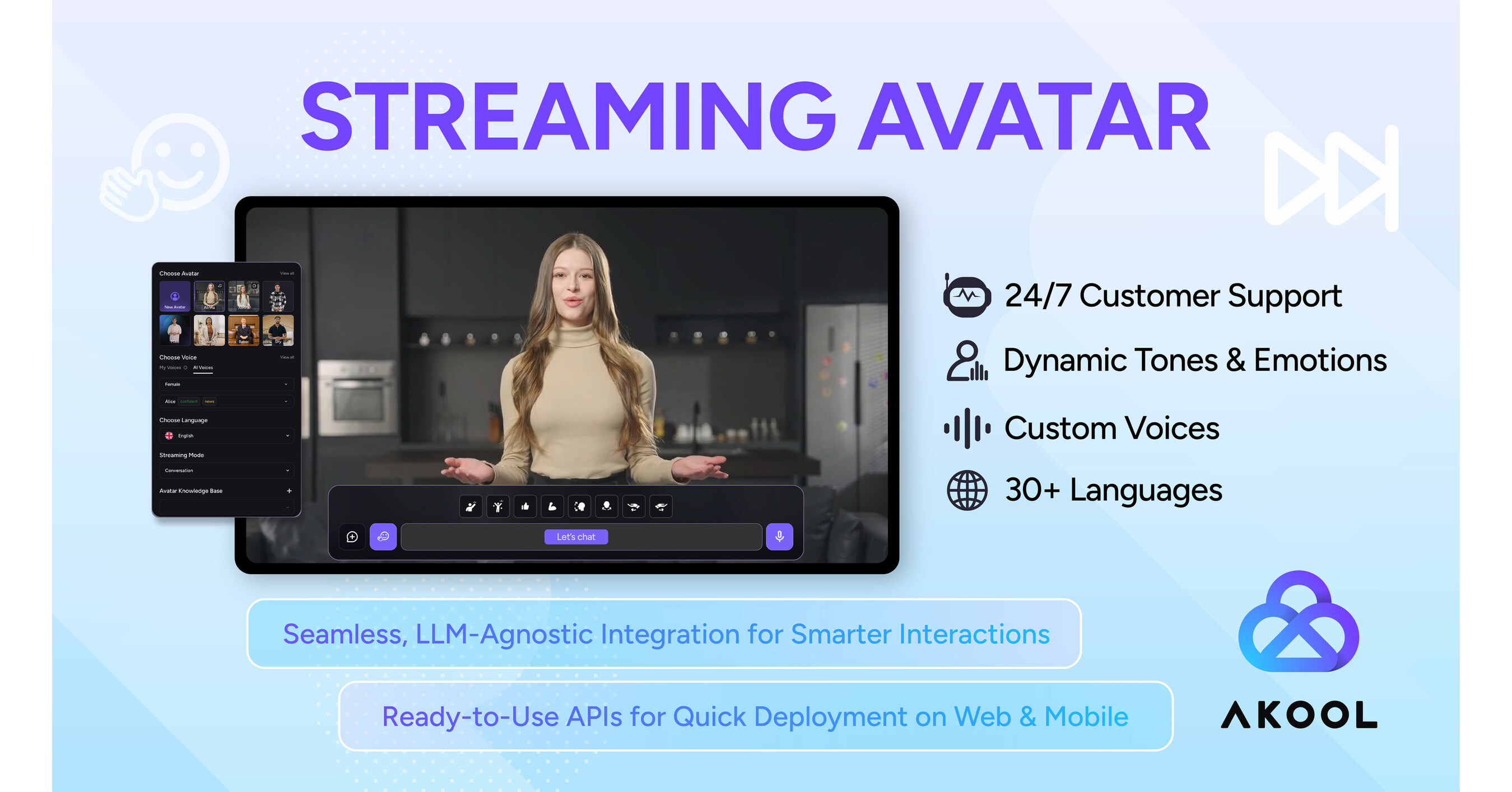 AKOOL Unveils Enhanced Streaming Avatars with Seamless LLM Integration ...