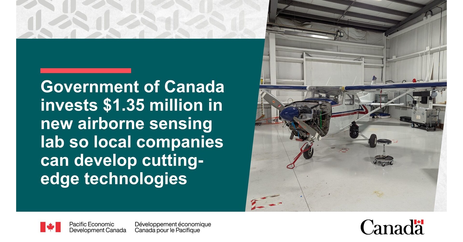 Government of Canada invests $1.35 million in new airborne sensing lab ...