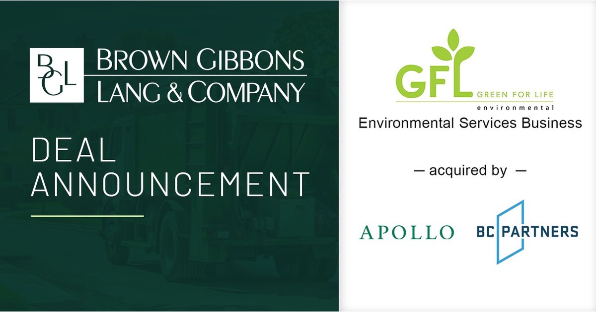 BGL Announces the Sale of GFL's Environmental Services Business Valued ...
