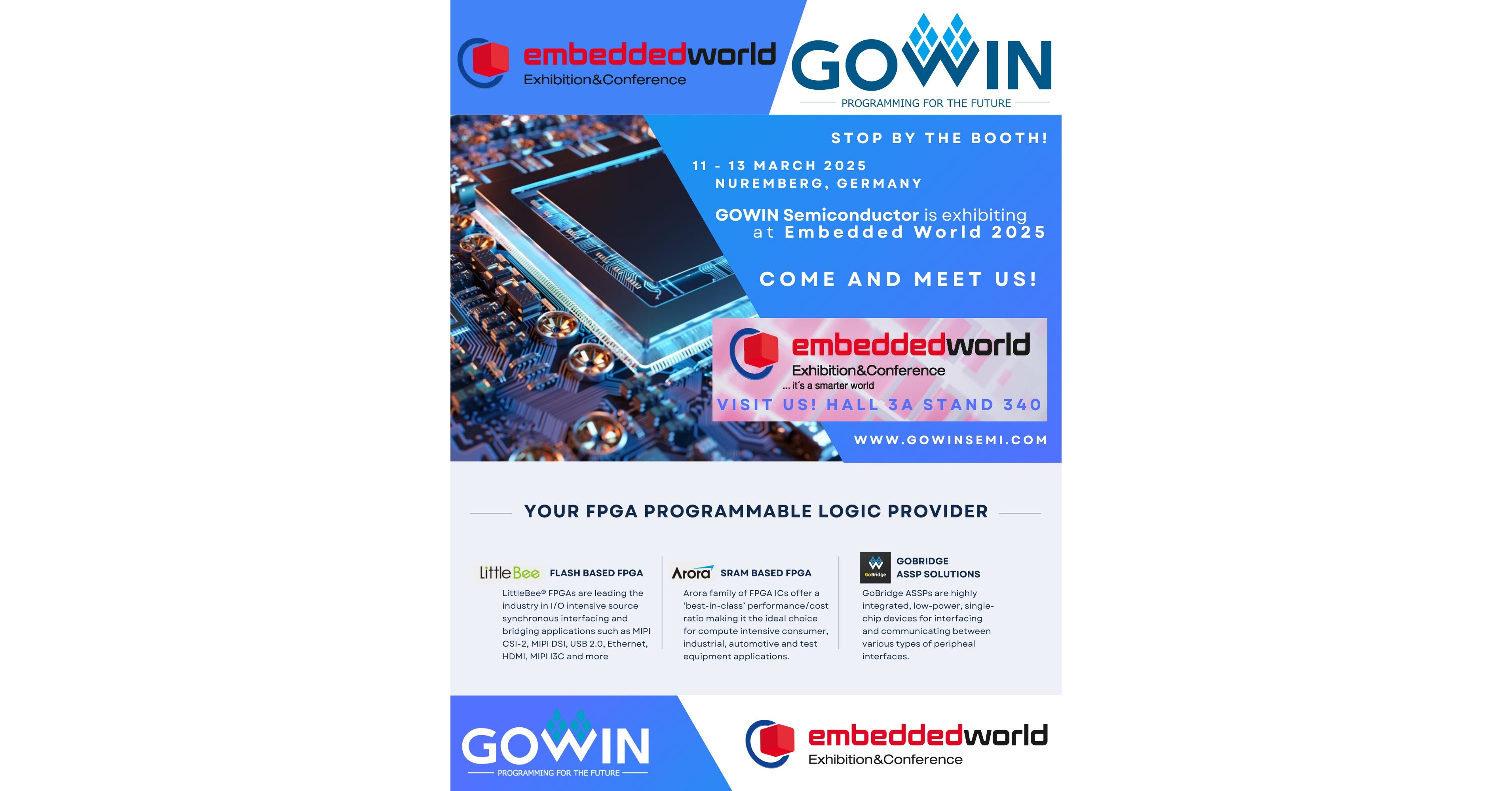 GOWIN Semiconductor to reveal FPGA-based motor control and video bridging design concepts at ...