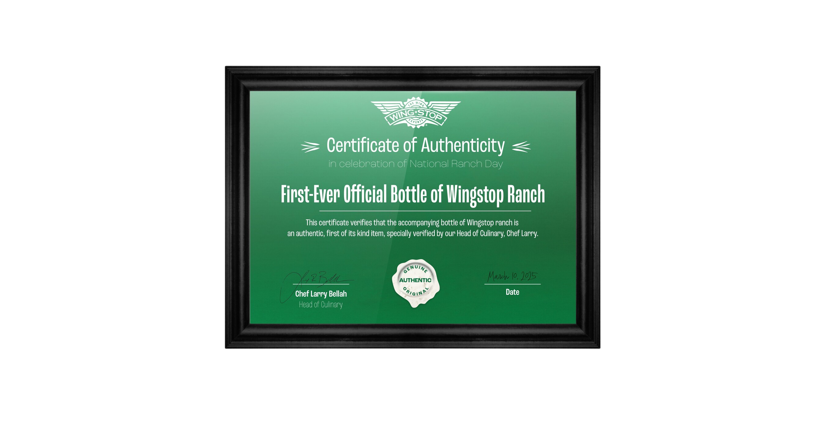 Wingstop Auctions Off First-Ever Bottle of Their Iconic Ranch, Complete ...