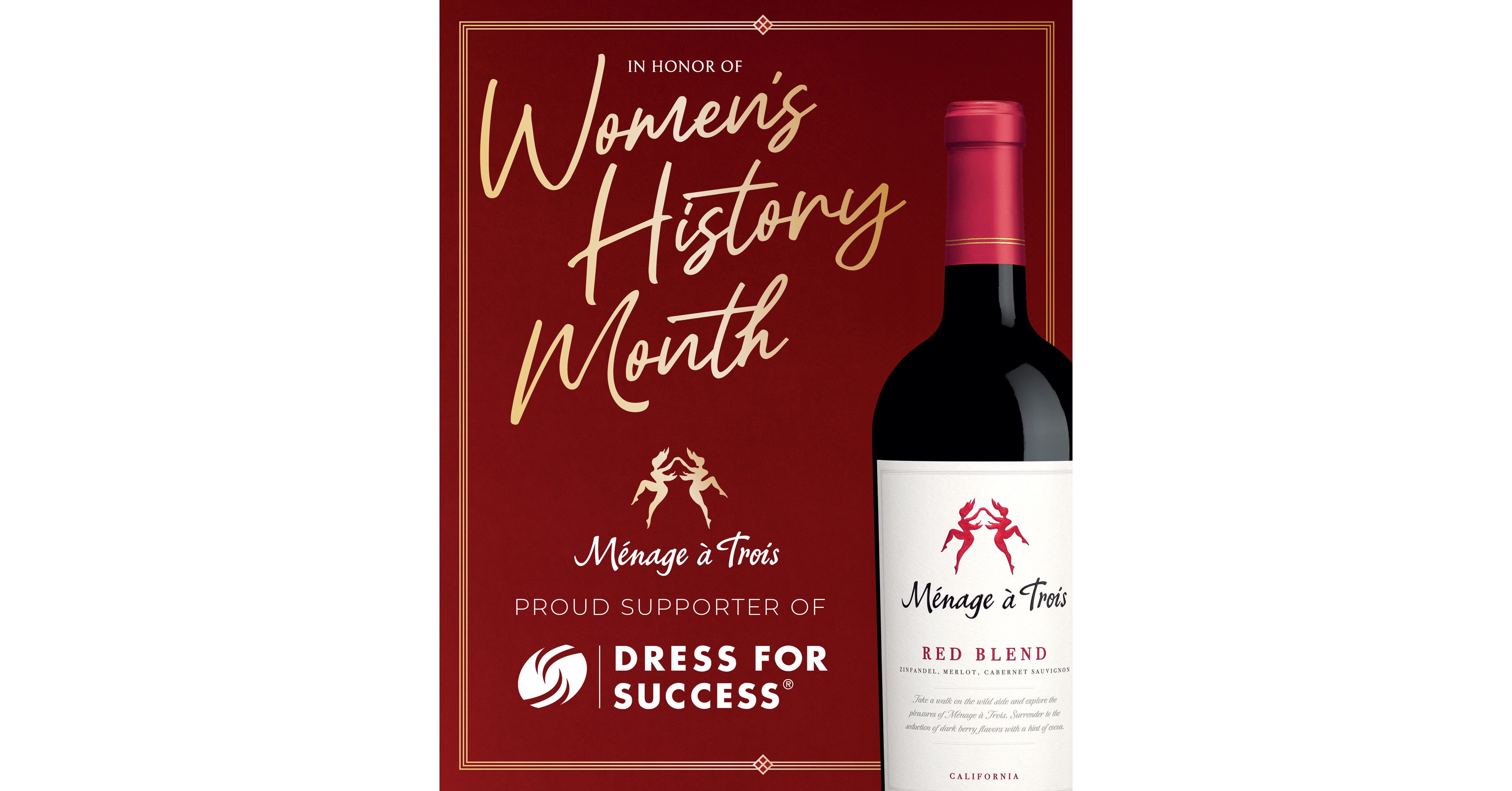 MÉNAGE À TROIS WINES PARTNERS WITH DRESS FOR SUCCESS