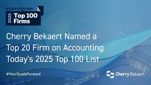 Cherry Bekaert Achieves Top 20 Status on Accounting Today's 2025 Top 100 Firms List