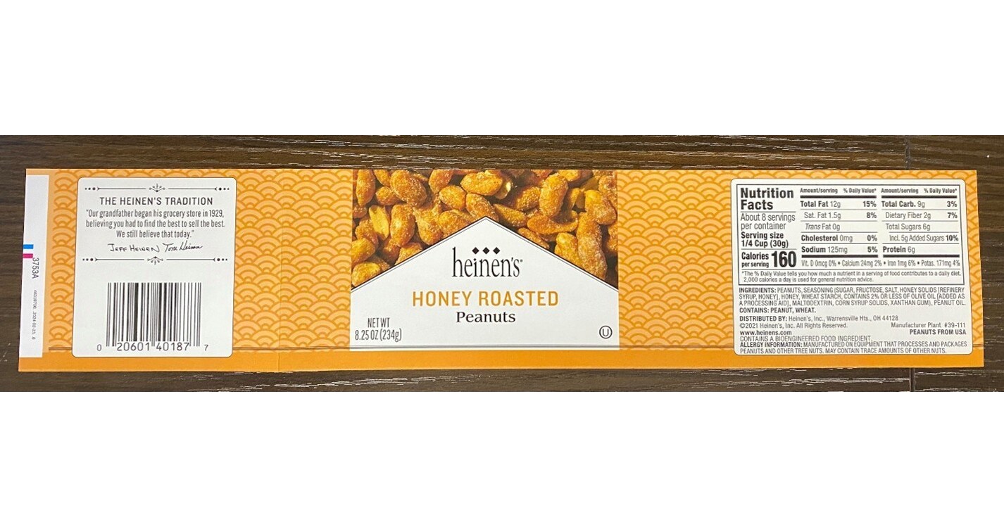 TROPHY NUT CO. ISSUES ALLERGY ALERT DUE TO UNDECLARED CASHEWS IN HEINEN ...