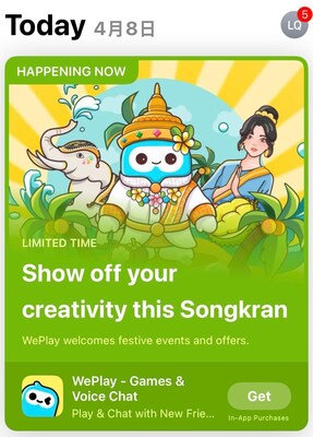 WePlay Featured on Thailand App Store's "Today" Tab, Creating a Songkran-Themed Gaming ...