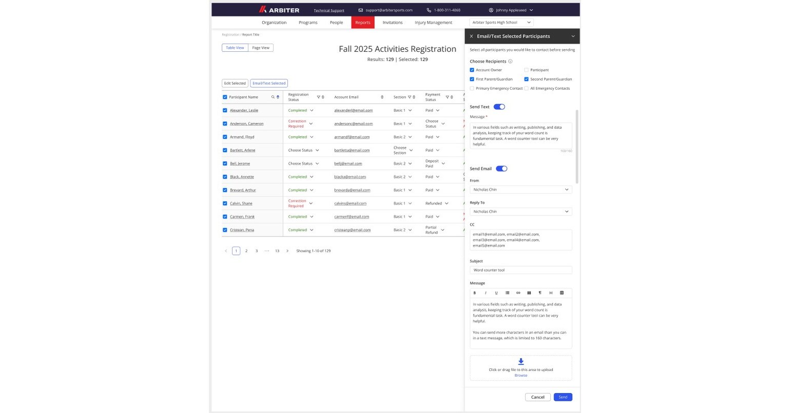 New Text Messaging in Arbiter Registration Helps Schools Reach Families ...