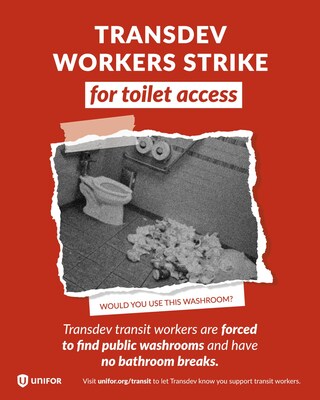 Striking Transdev workers, fighting for washroom access to rally ...
