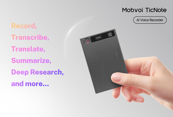 Mobvoi Launches TicNote: The World's First Agentic AI Recorder That Transforms the Way You Work