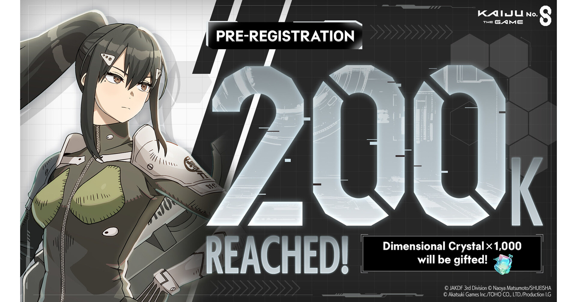 Kaiju No. 8 THE GAME Has surpassed 200,000 Pre-Registration Sign-ups!