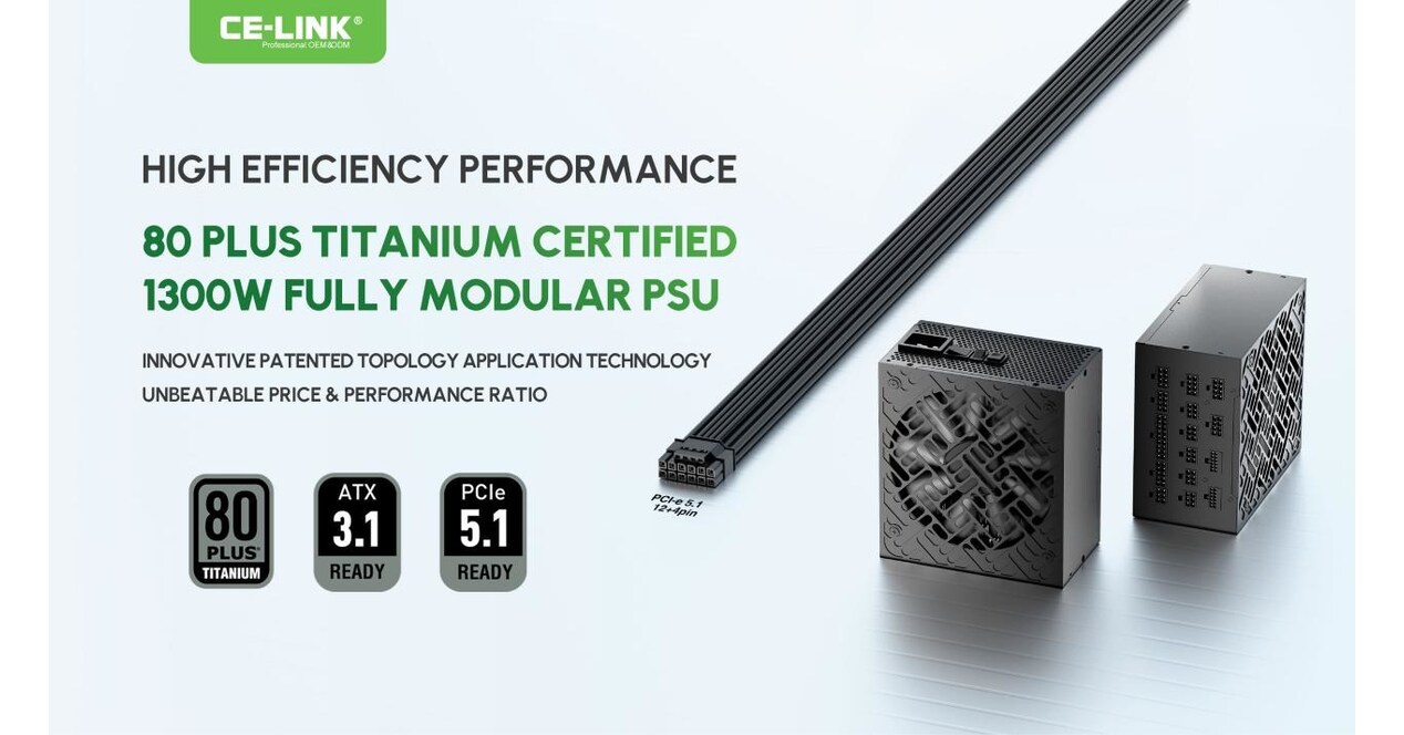 CE-LINK Unveils 1300W ATX 3.1 Fully Modular Gaming PSU Awarded 80 Plus ...