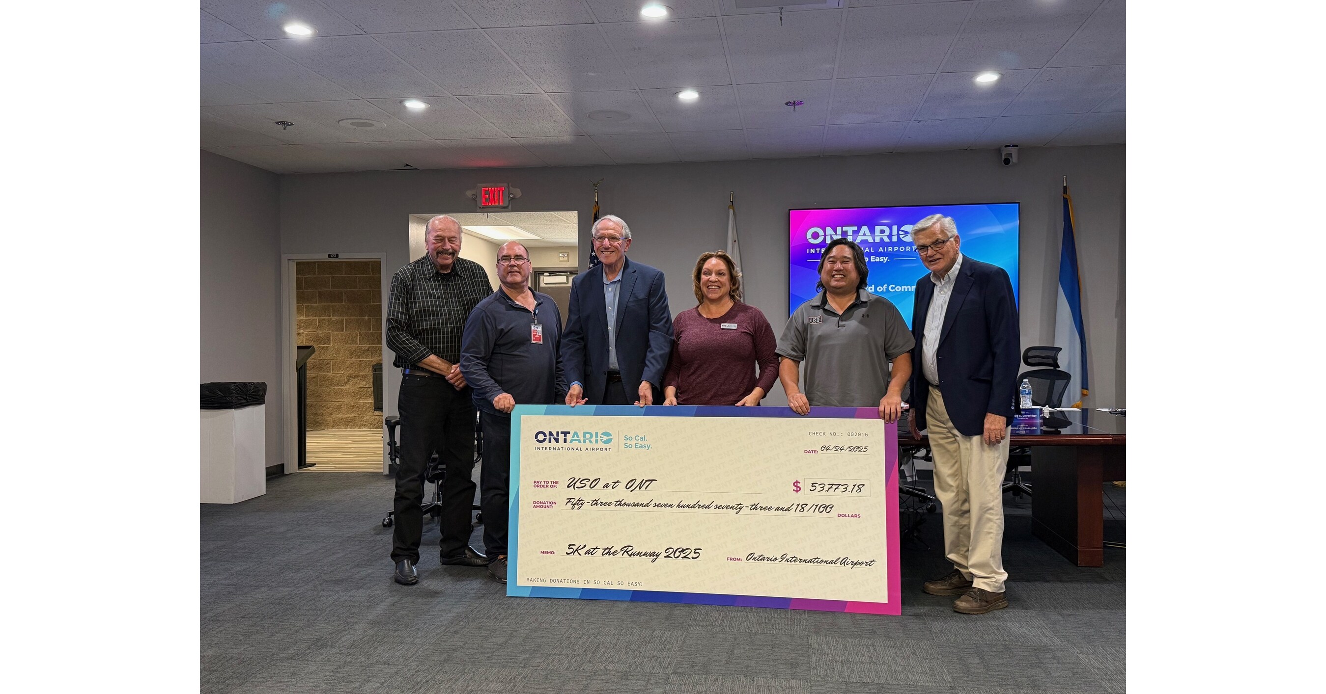 Ontario International Airport Authority presents nearly $54,000 to ...