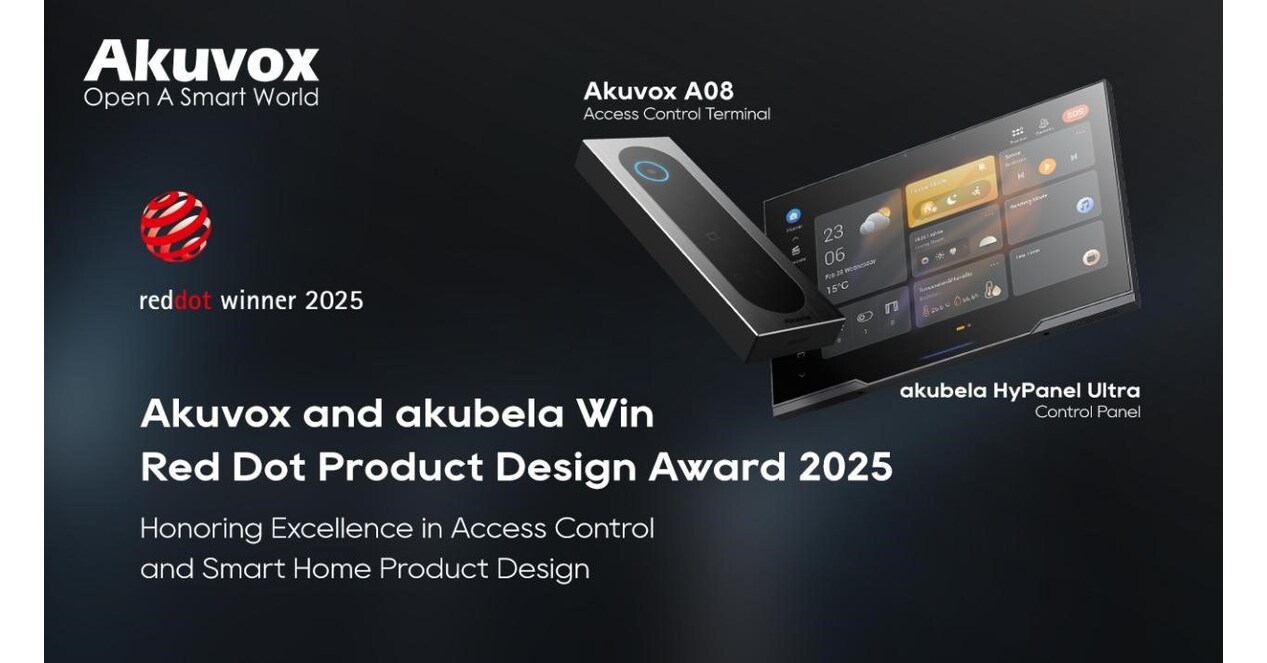 Akuvox's A08 Access Control Terminal Wins Red Dot and iF Design Awards 2025