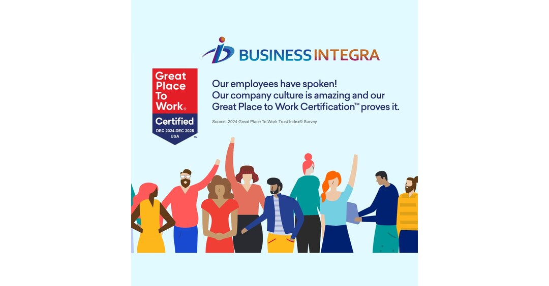 Business Integra Named a 2025 Great Place to Work®, Reinforcing ...