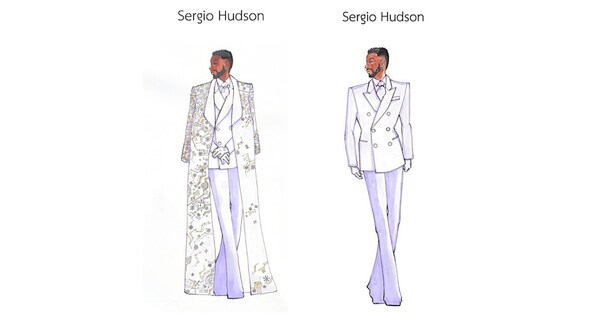 JOHN IMAH IN SERGIO HUDSON WHILE ATTENDING THE 2025 MET GALA