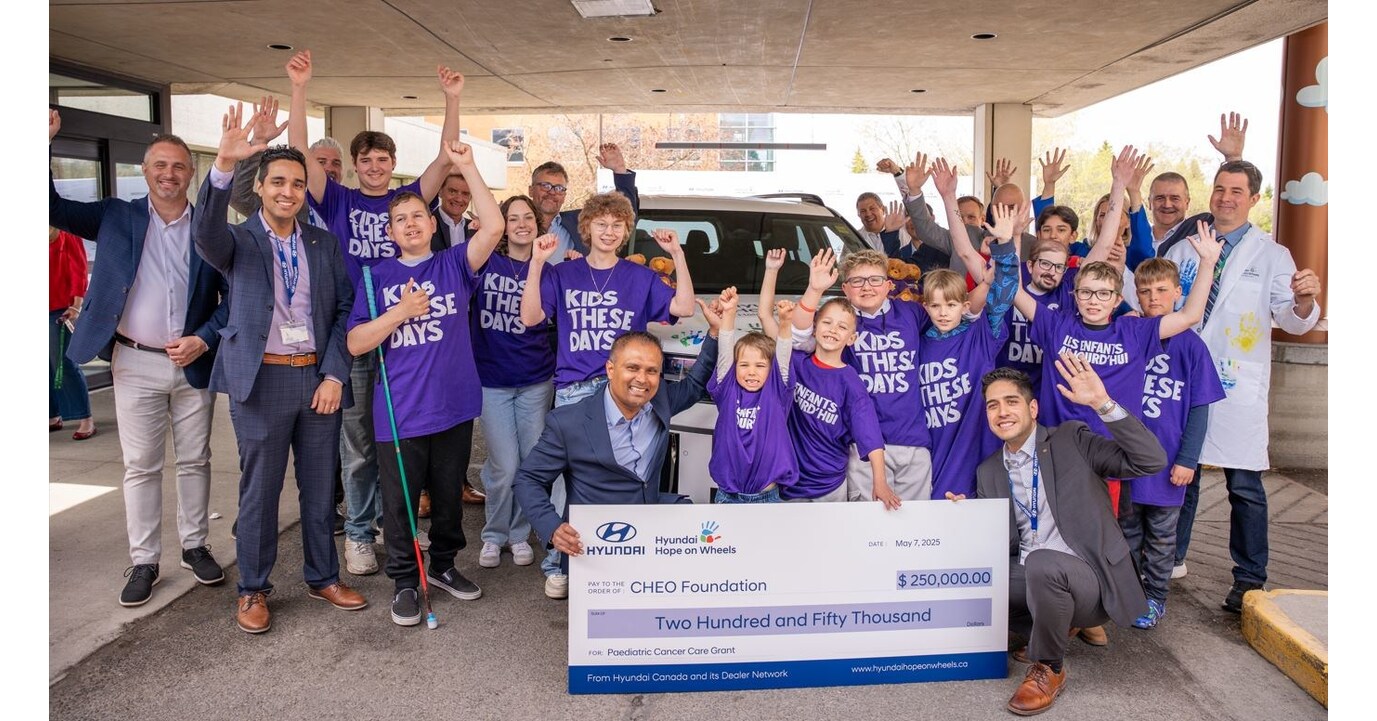 Hyundai Canada presents CHEO with $250,000 for paediatric cancer care