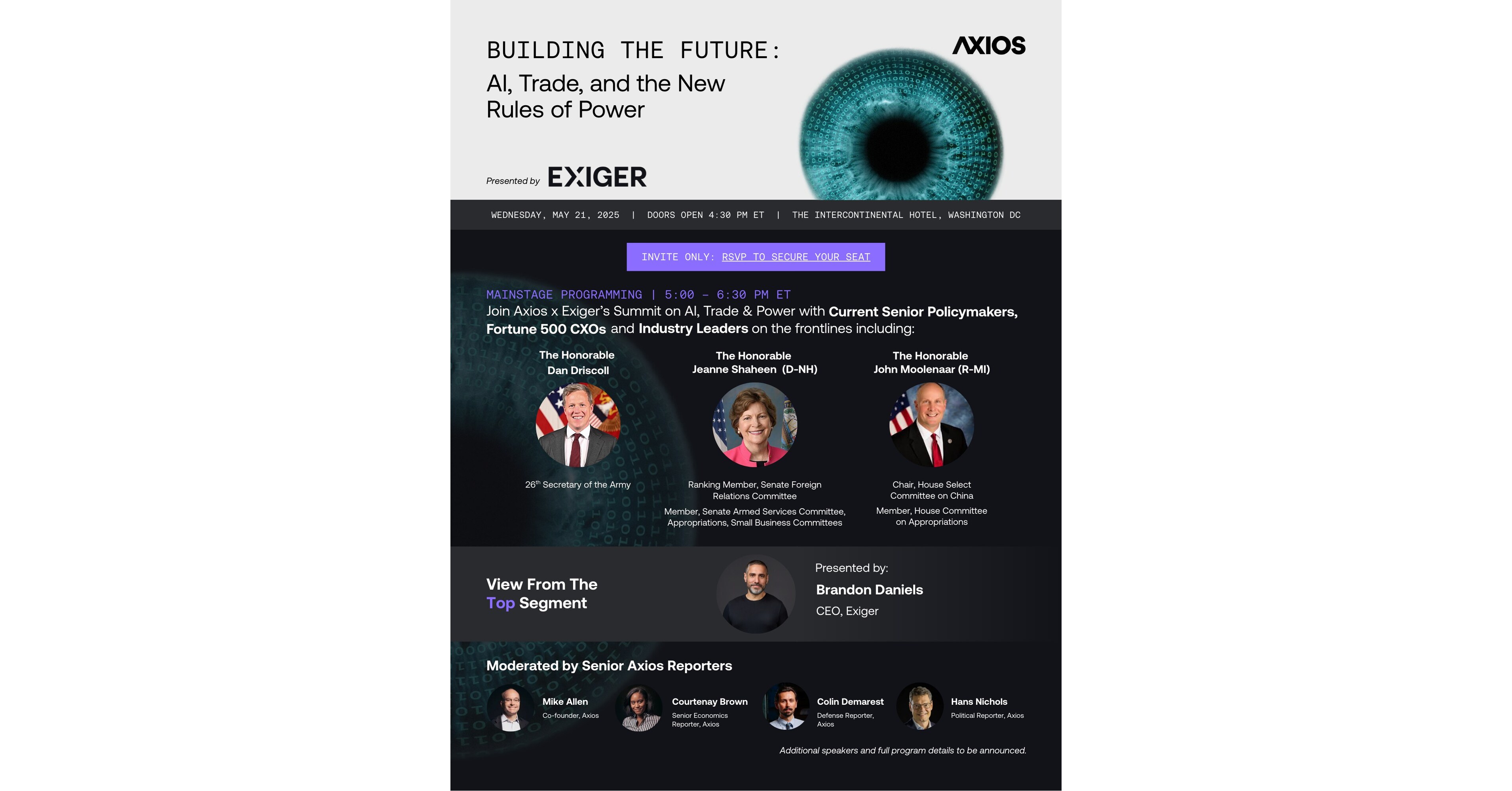 Exiger and Axios Host 'Building The Future - AI, Trade, and the New ...