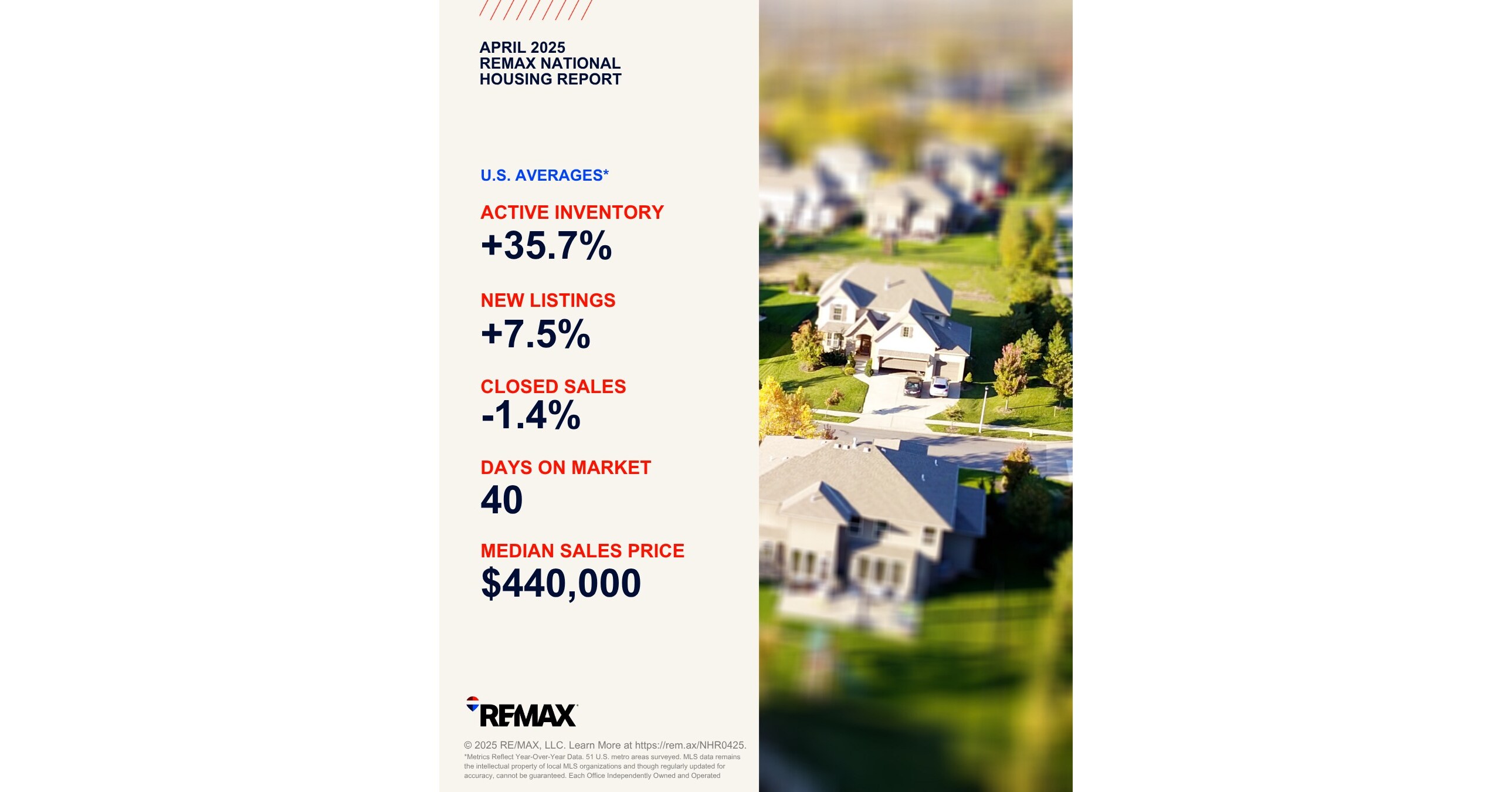 REMAX NATIONAL HOUSING REPORT FOR APRIL 2025