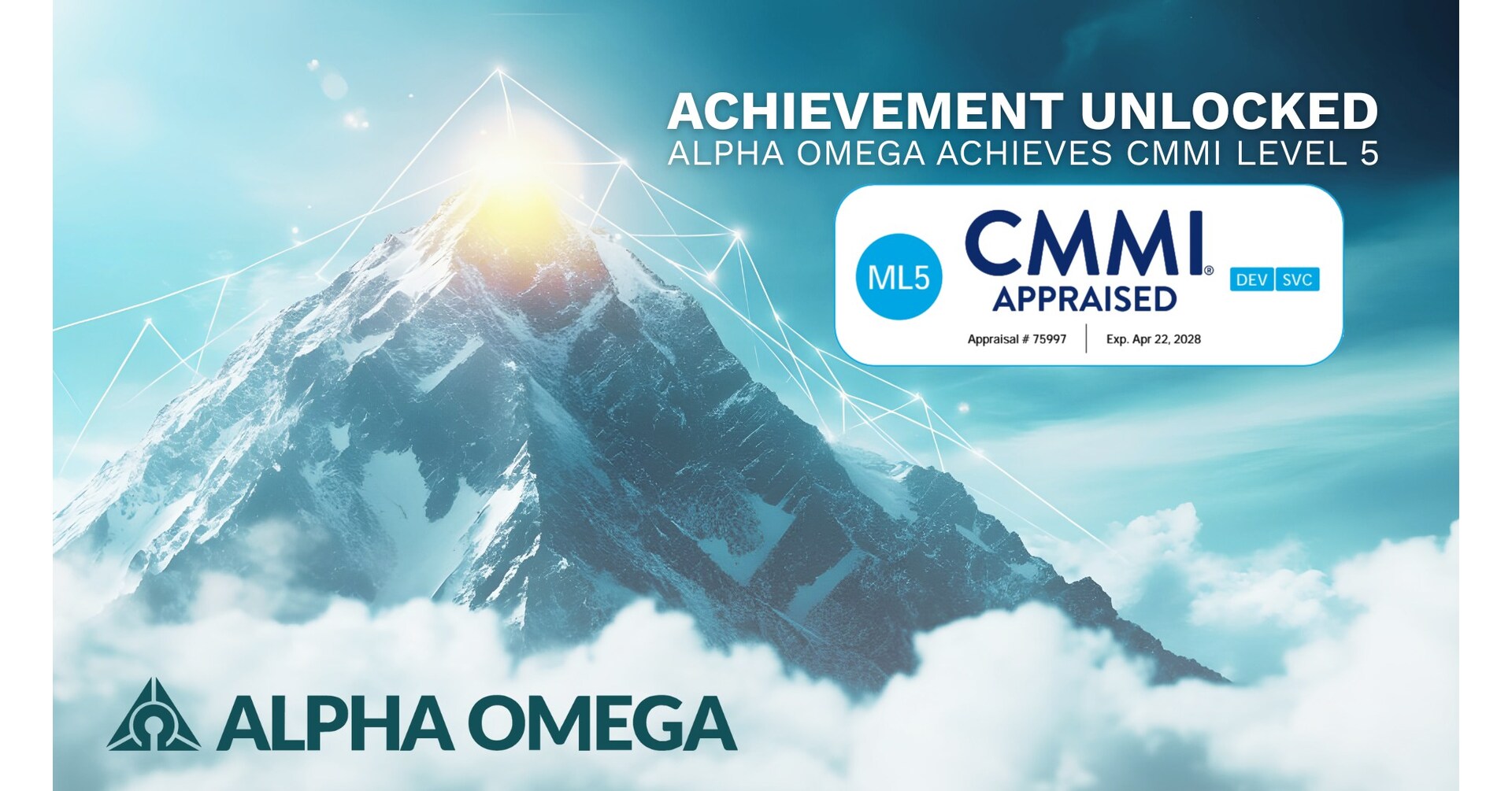 Alpha Omega appraised at CMMI Maturity Level 5