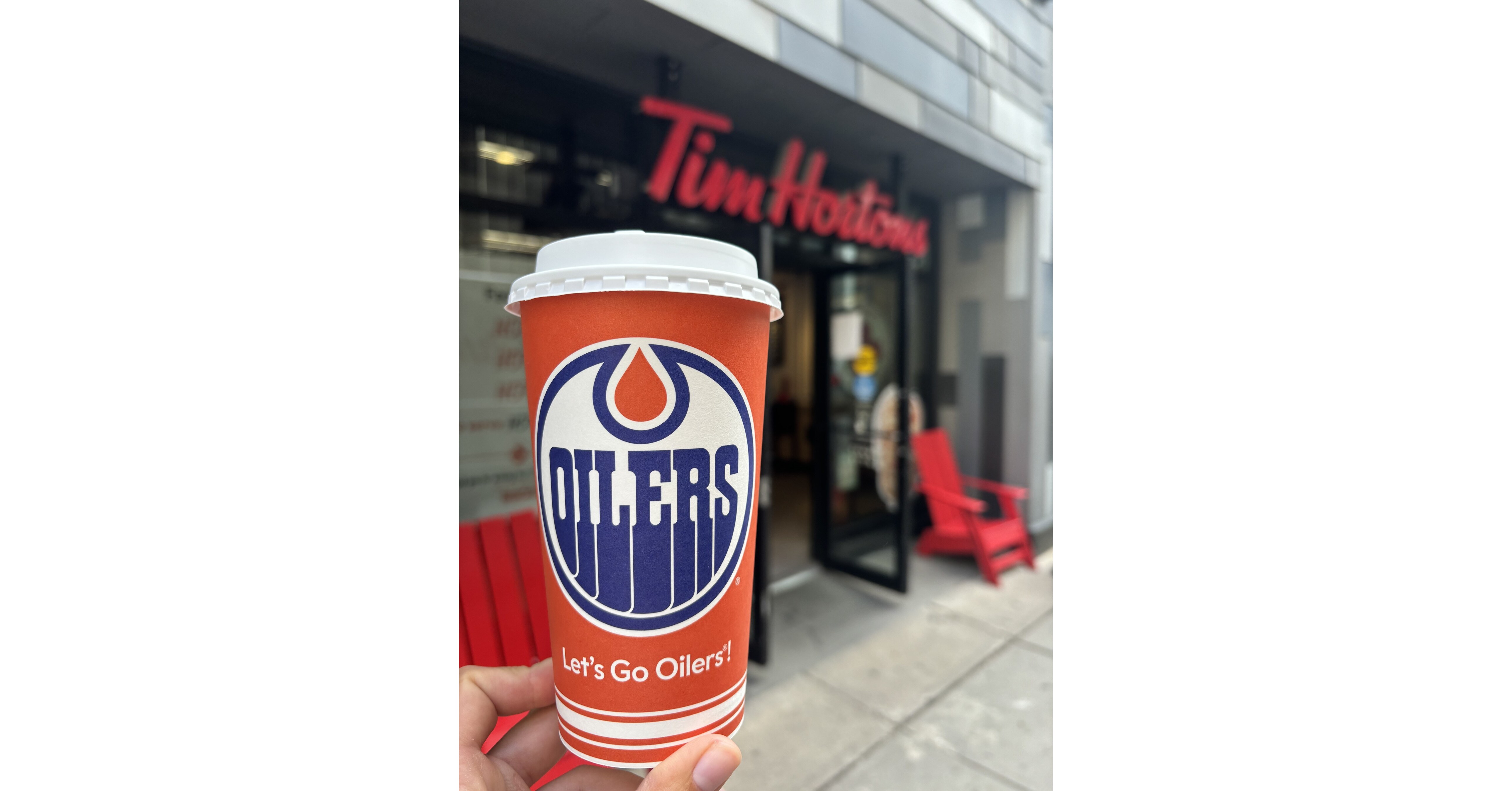 Tim Hortons cheers on the Edmonton Oilers during the 2025 Stanley Cup ...