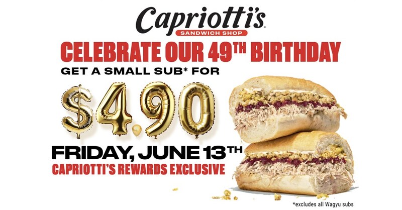 Capriotti's Turns 49 and the Party Lasts All Month Long with Exclusive ...