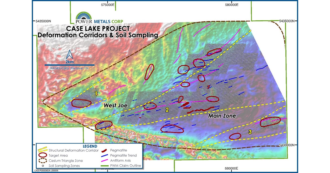 POWER METALS UNVEILS TWO NEW TARGET ZONES AT CASE LAKE CESIUM PROJECT