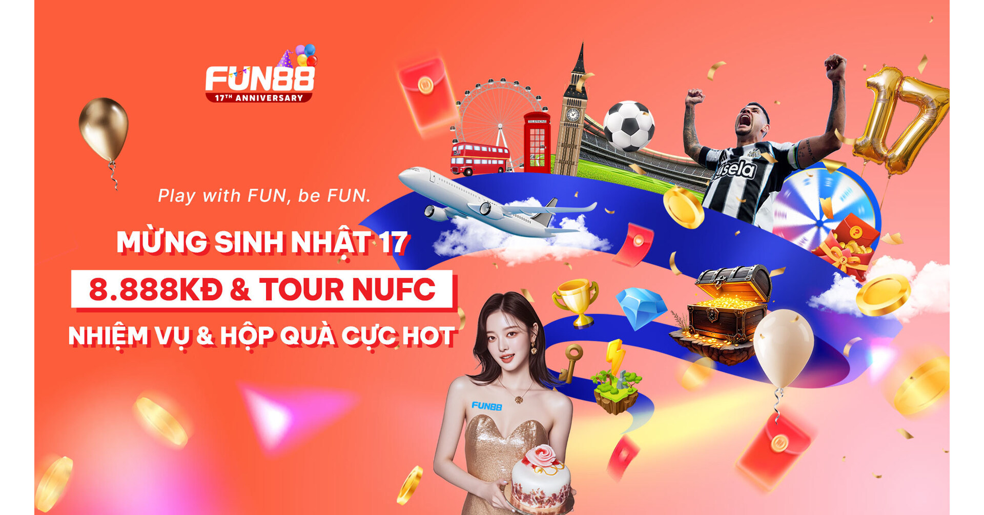 FUN88 Vietnam celebra su decimoséptimo aniversario con 17 giros ...