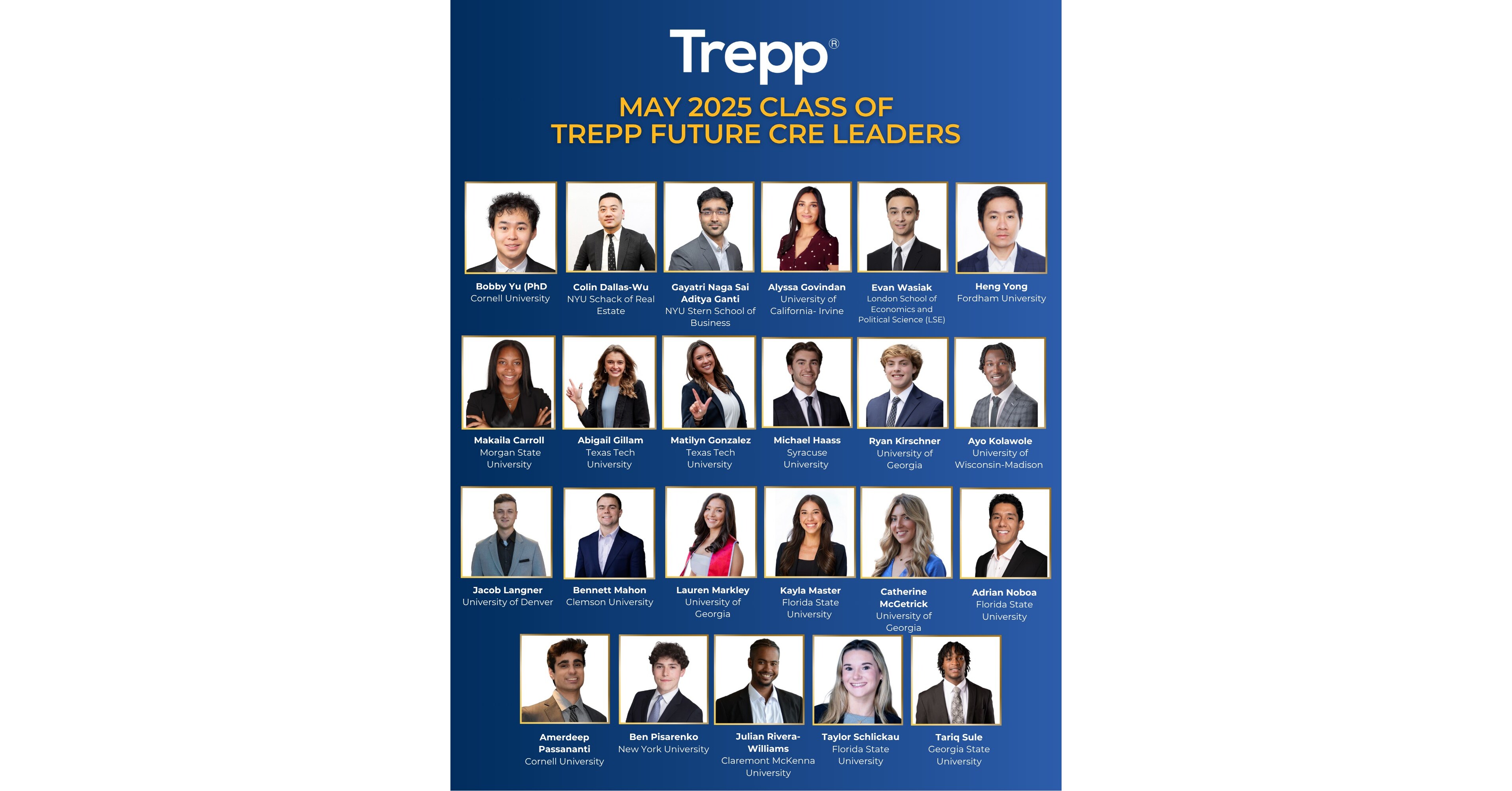 Trepp Announces May 2025 Future CRE Leaders Award Winners in Commercial ...