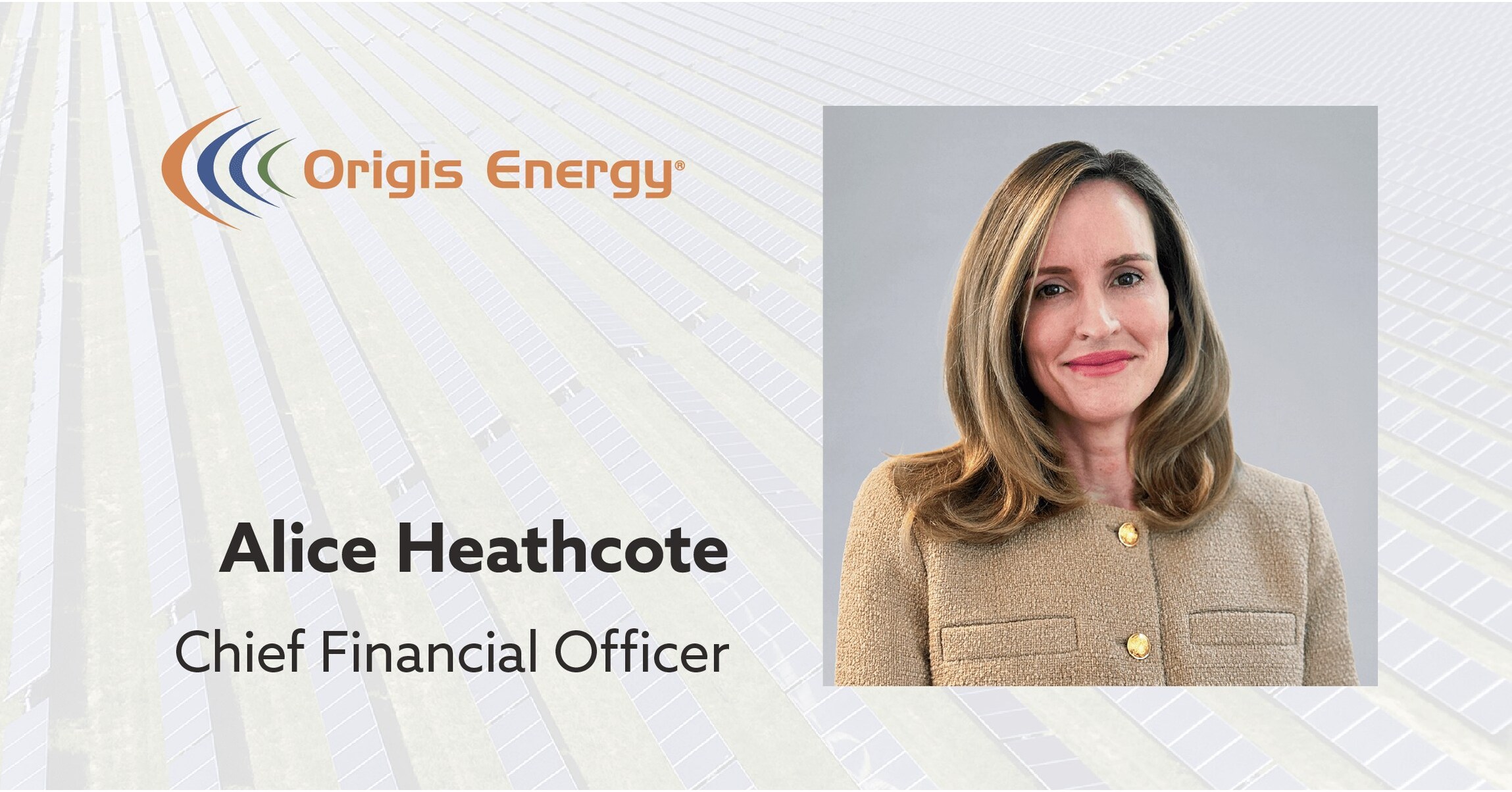 Origis Energy Announces Appointment of Alice Heathcote as Chief ...