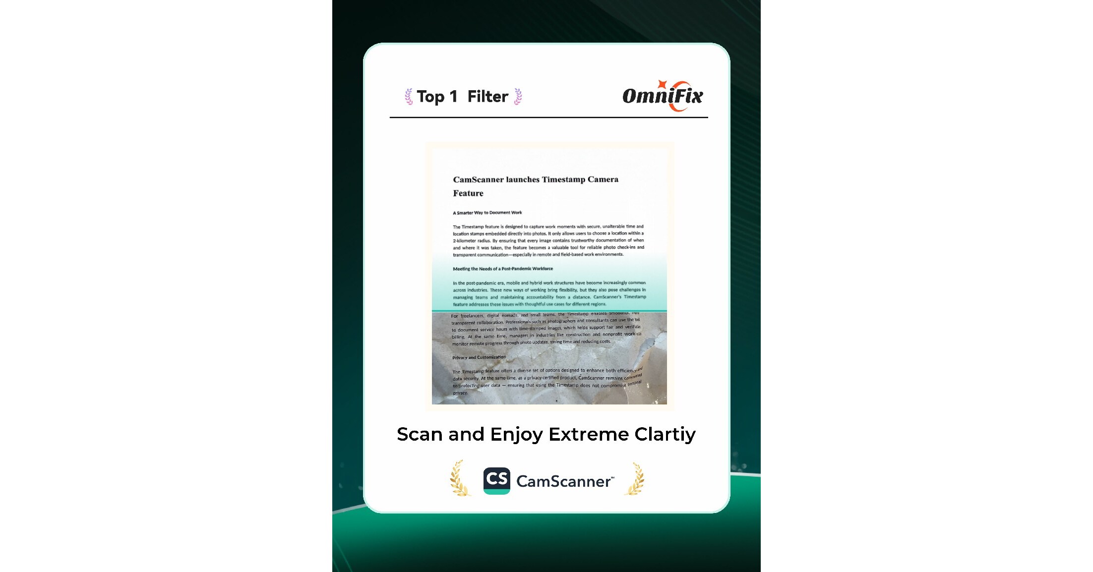 CamScanner Upgrades Magic Pro Filter to "Omnifix" for One-Click ...