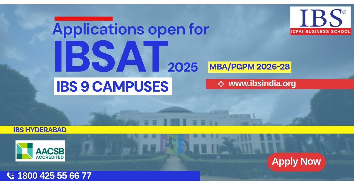 IBSAT 2025, an MBA/PGPM Entrance Exam for 9 campuses of ICFAI Business ...