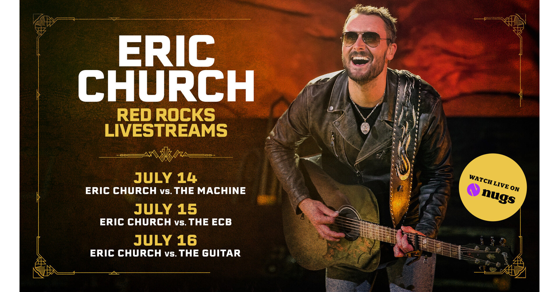 ERIC CHURCH TO LIVESTREAM TRILOGY OF COMPLETELY UNIQUE RED ROCKS SHOWS ...