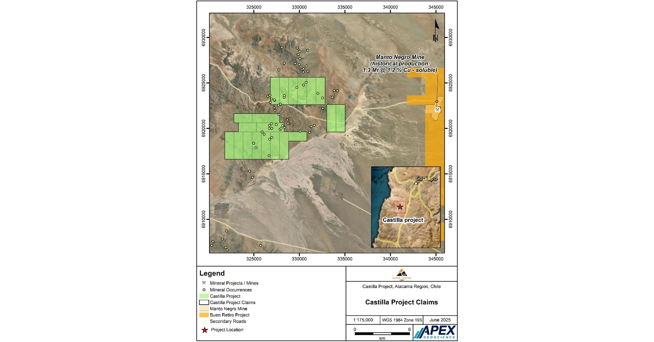 Super Copper to Acquire 100% of the Castilla Copper Project