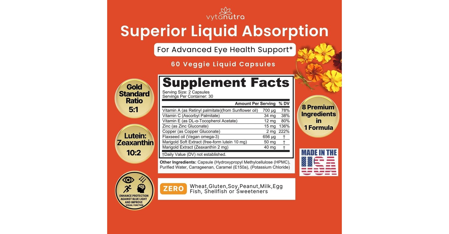 Vytanutra Launches "LiqLutein" - Fast-Absorbing Liquid Lutein ...
