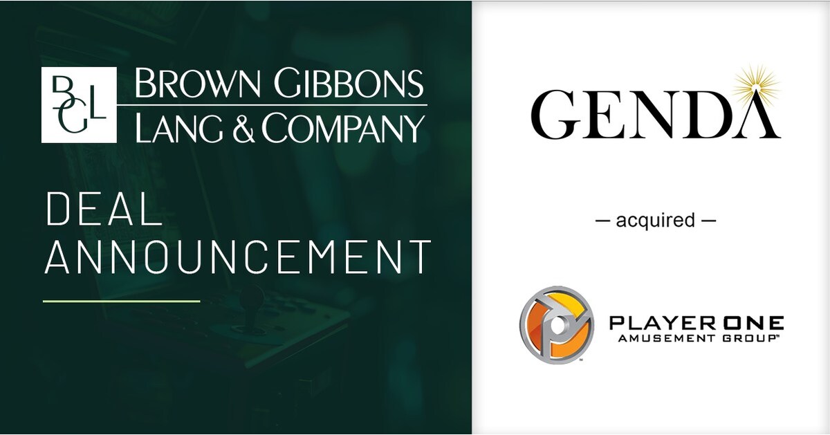 BGL Announces GENDA Inc. has Acquired Player One Amusement Group