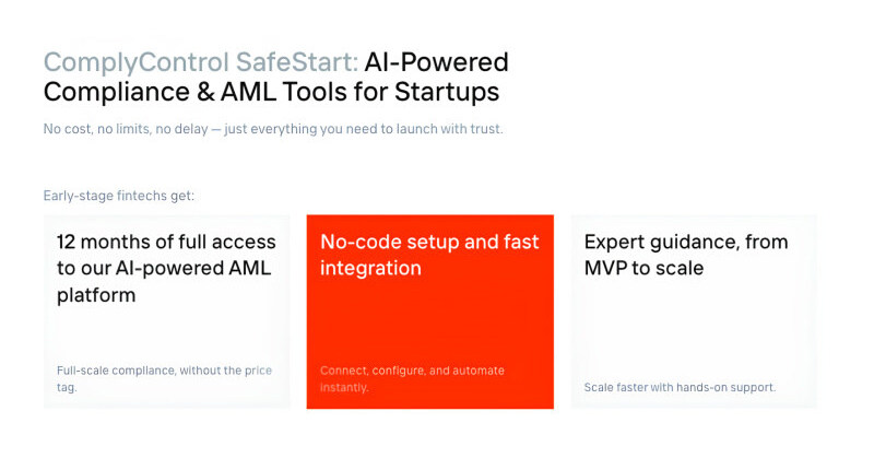 ComplyControl Launches SafeStart Program to Offer Fintech Startups Full-Scale Compliance Support