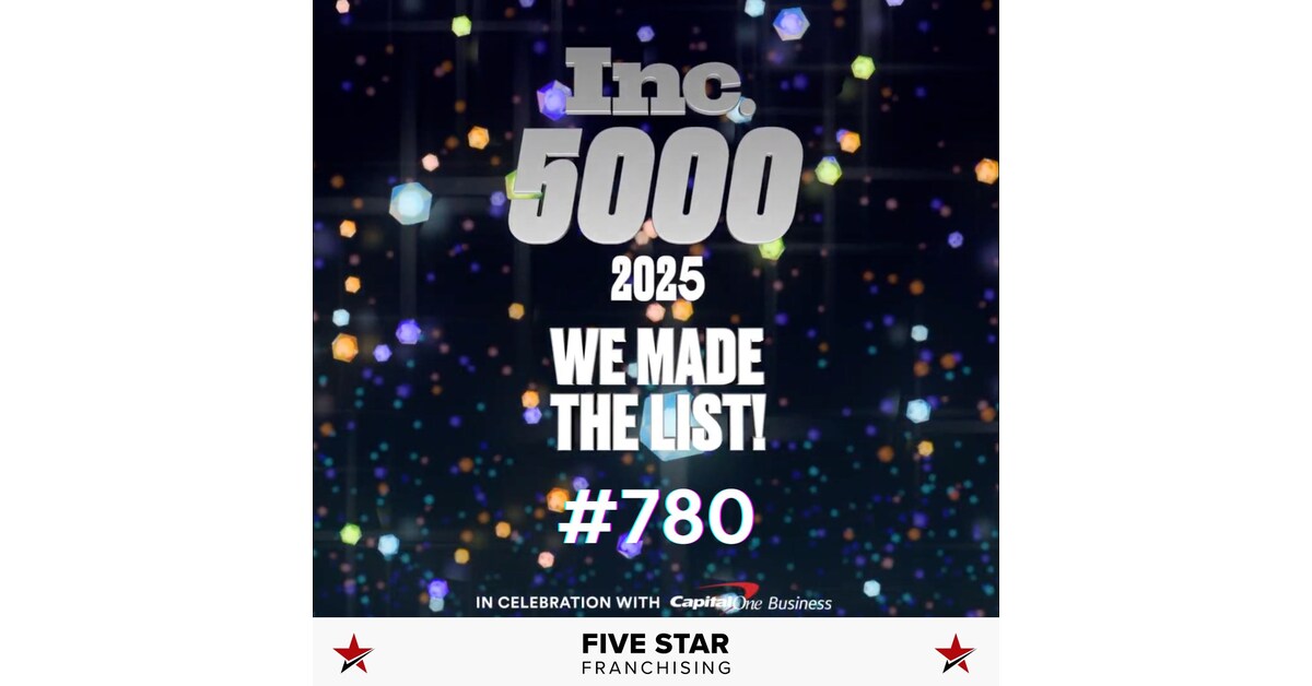 Five Star Franchising makes fifth appearance on prestigious Inc. 5000