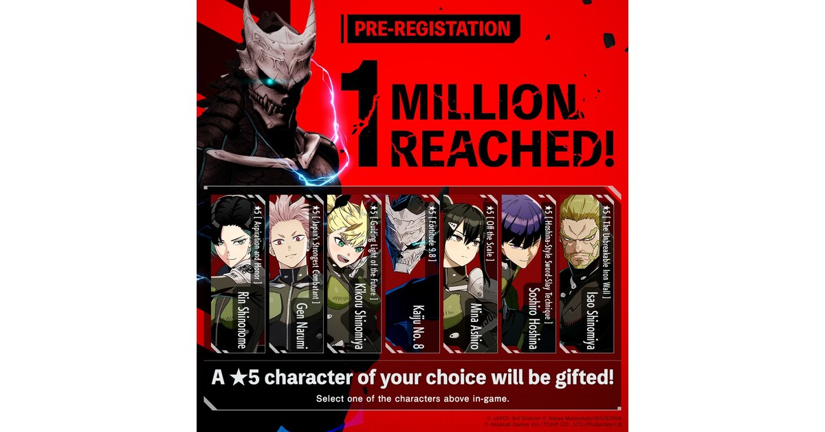 KAIJU NO. 8 THE GAME Hits over One Million Pre-Registrations and ...