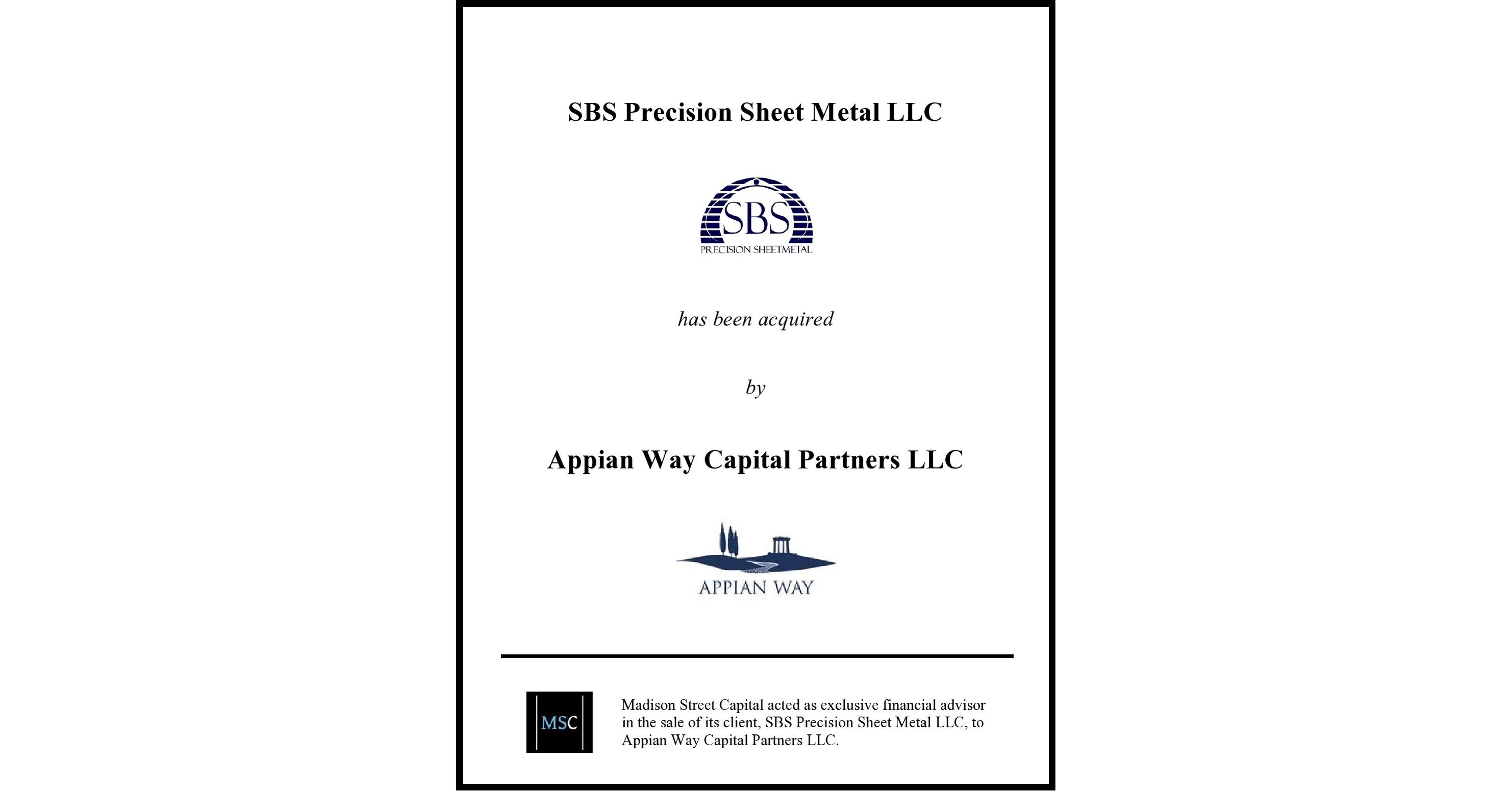 Madison Street Capital Acts as Exclusive Financial Advisor to SBS ...