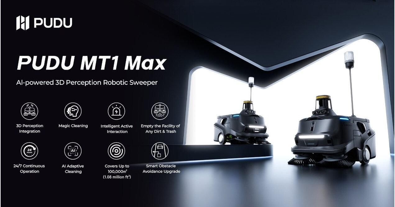 Pudu Robotics Launches PUDU MT1 Max: AI-Powered 3D Perception Robotic Sweeper for Complex Large ...