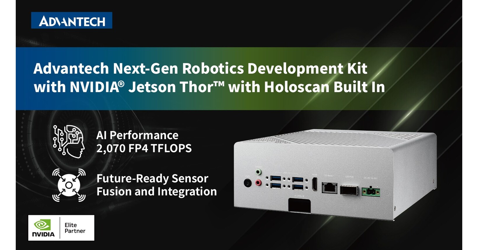 Advantech Announces Next-Gen Robotics Development Kit with NVIDIA Jetson Thor with Holoscan Built In