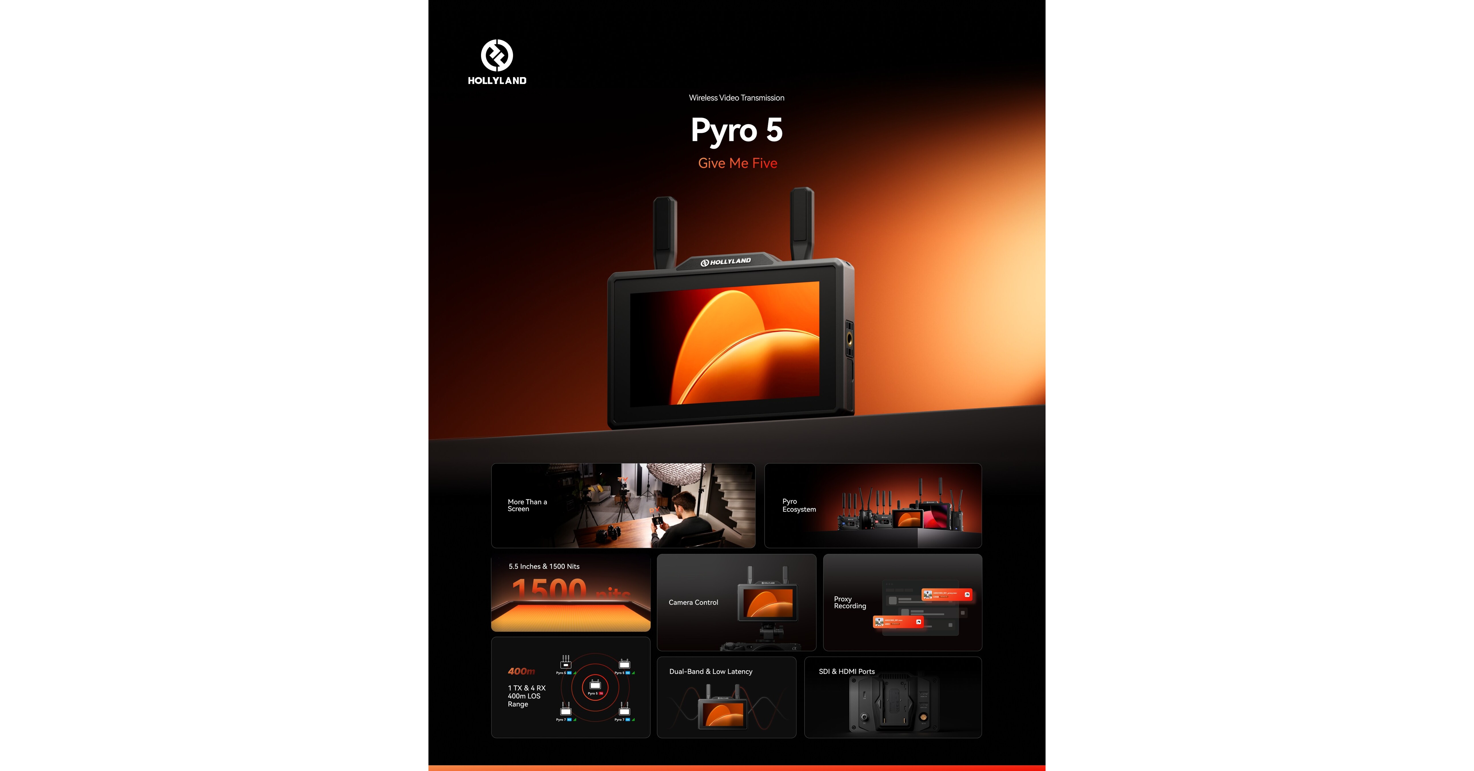 Hollyland dévoile le moniteur sans fil tout-en-un de 5,5 pouces, Pyro 5