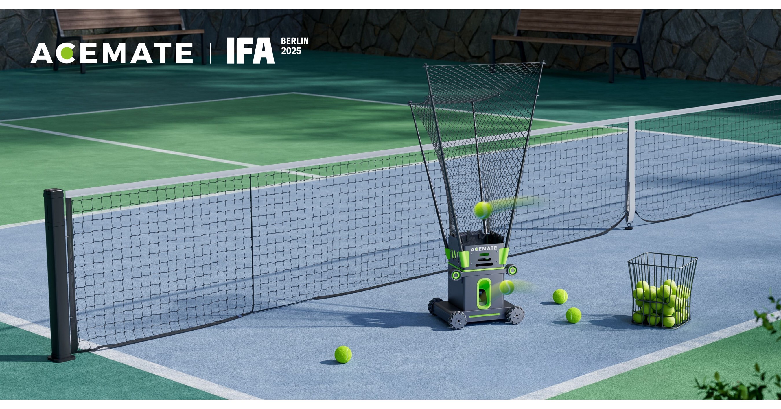 Acemate stellt auf der IFA 2025 den weltweit ersten Real-Rally KI Tennisroboter vor