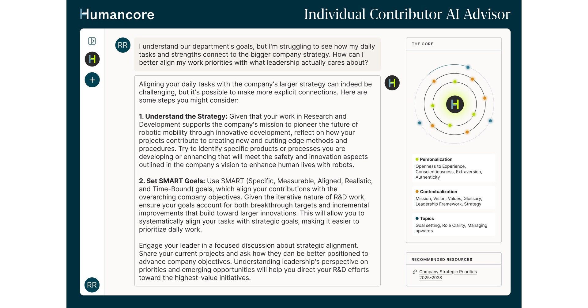 Humancore Launches AI Advisor for Individual Contributors to Boost Strategy Execution