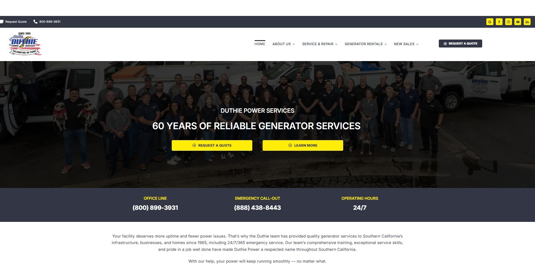 Duthie Power Services Launches Redesigned Website to Enhance Customer ...
