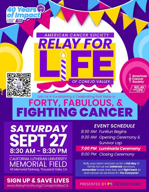 American Cancer Society Announces 2025 Relay For Life of Conejo Valley ...