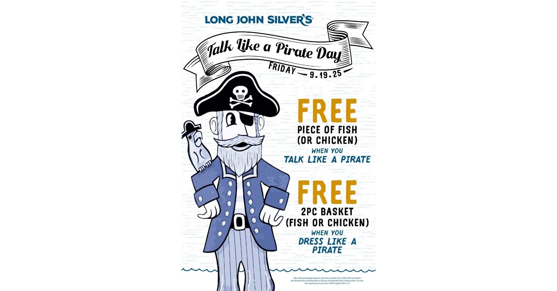 Long John Silver's Offers FREE Food for 'Talk Like a Pirate Day,' Plus ...