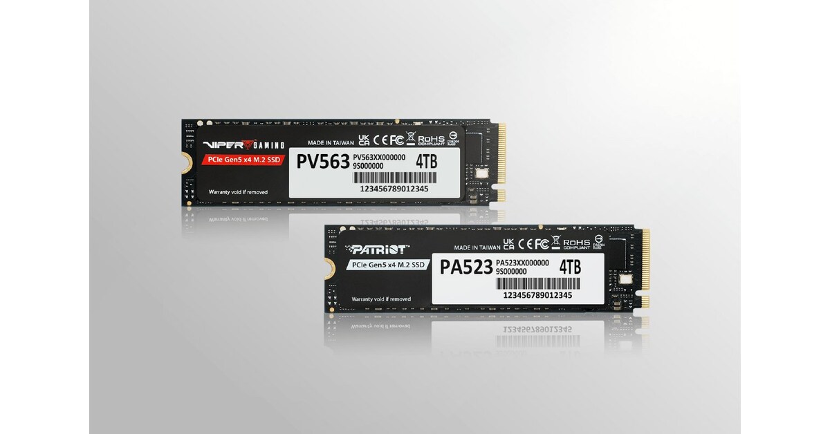 博帝科技推出全新 Viper PV563 及 Patriot PA523，擴展 Gen5 SSD 產品陣容