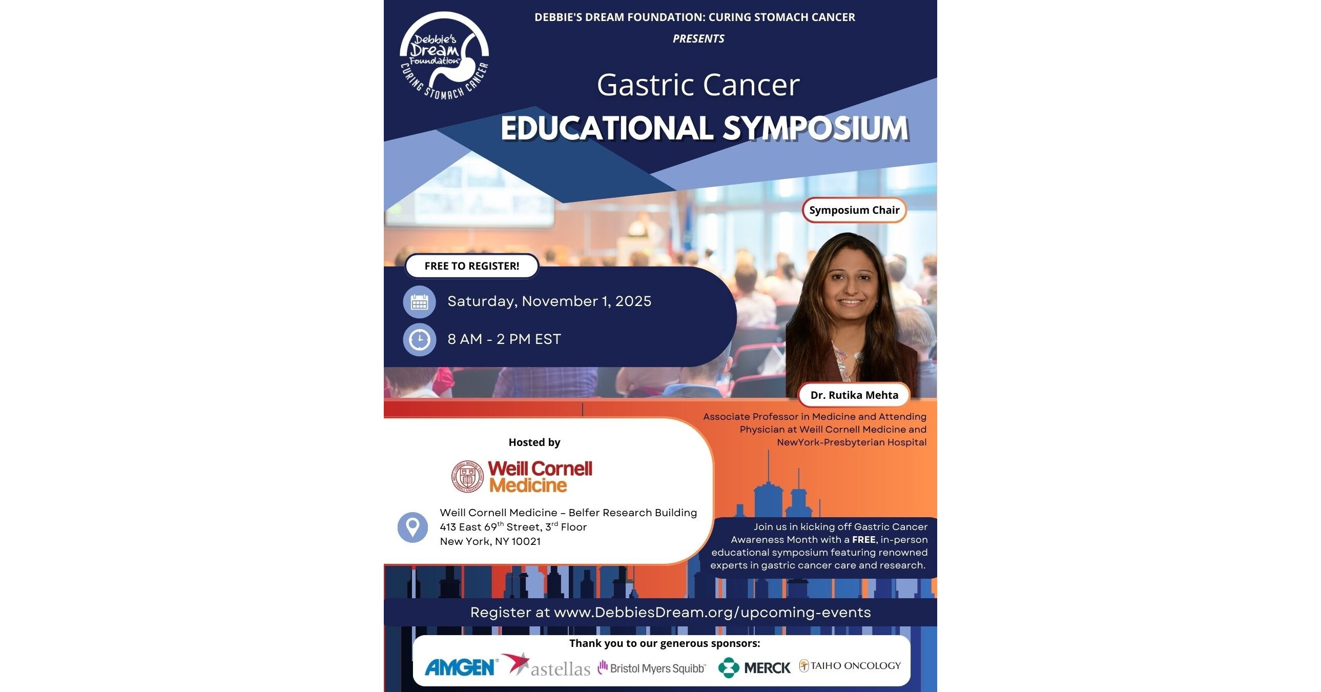 Debbie's Dream Foundation and Weill Cornell Medicine to Host Gastric ...